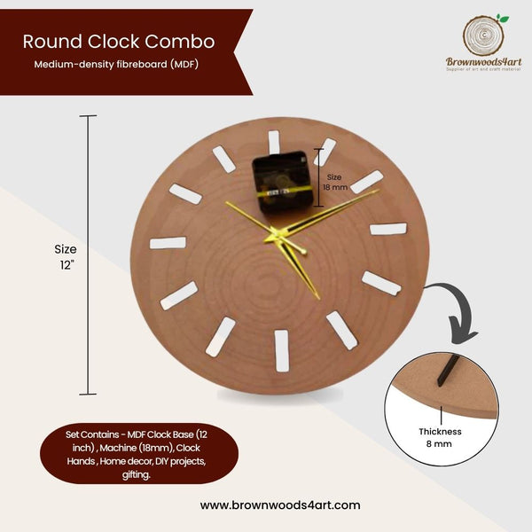 Buy Round Clock Combo for Resin Art & DIY Wall Clocks – Brownwoods4art