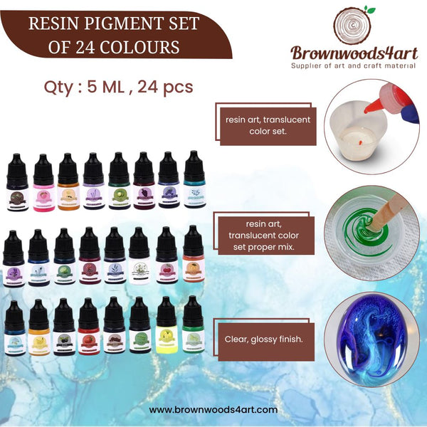 Resin Pigment Set – 24 Vibrant Colours for Epoxy Resin Art – Brownwoods4art